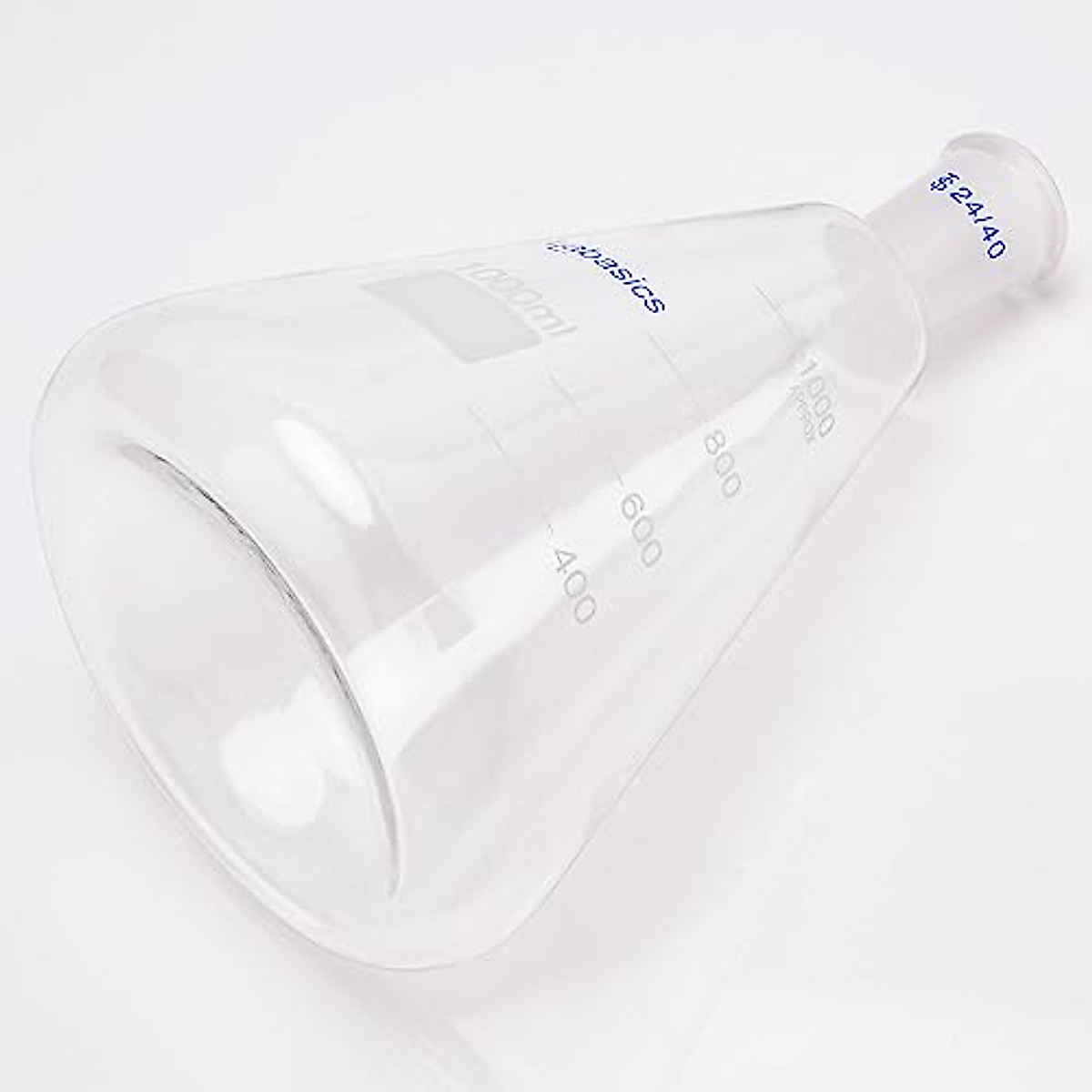 Labasics Glass 24/40 Erlenmeyer Flask, Borosilicate Glass Heavy Wall Flask with 24/40 Standard Taper Outer Joint, 1000 ml