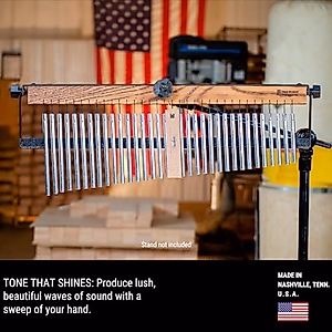 TreeWorks Chimes Full Size Bar Chimes with Dampening Arm and Bag — Made in U.S.A. — Single Row, Tennessee Hardwood (TRE630)