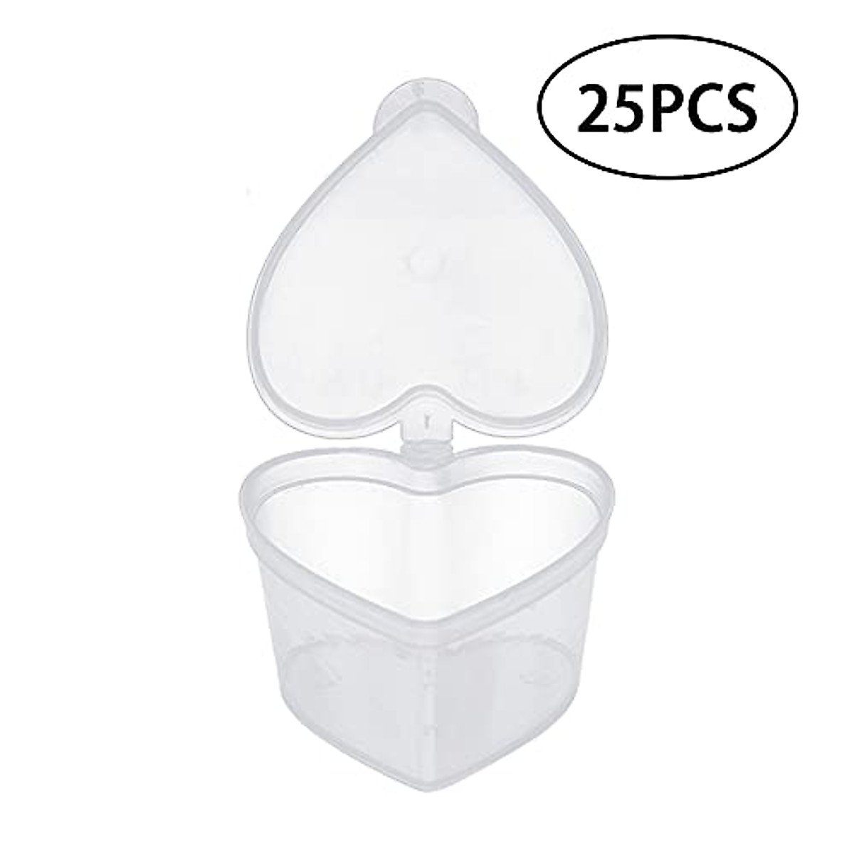 AKOAK 45ml Heart Shape Plastic Storage Box with Cover Transparent Container Organizer Jewelry Earring Spice Storage Box Leakproof Container