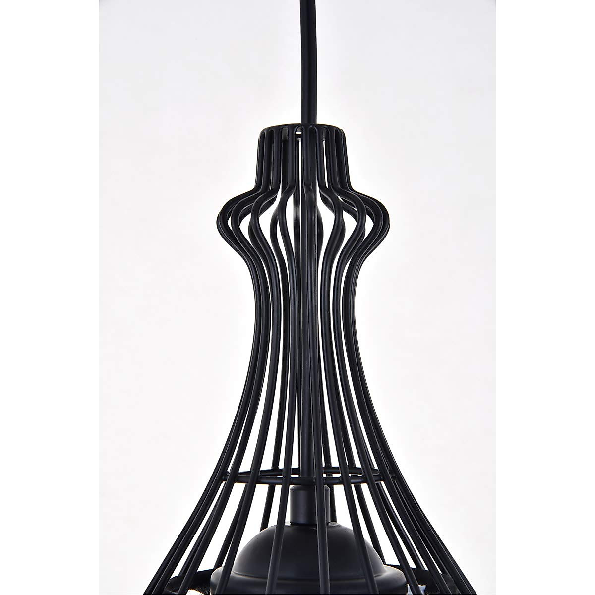 Living District Miya 1-Light Modern Metal Pendant in Black Finish