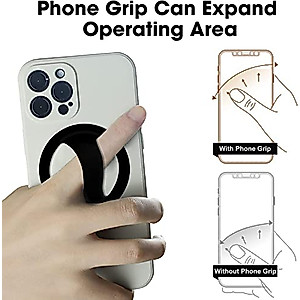 Phone Ring Silicone Grip, Phone Loop Grip, Phone Strap, Finger Ring Holder, Phone Accessories Grip, 2 Pack (White and Black)