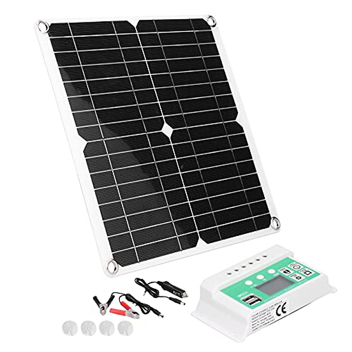 Solar Panel Kit Photovoltaic Panel 40A Controller 40W Dual Outdoor 18V Flexible Charge Controller Port with Usb Silicon Module for Monocrystalline Power Bank Controller Rated
