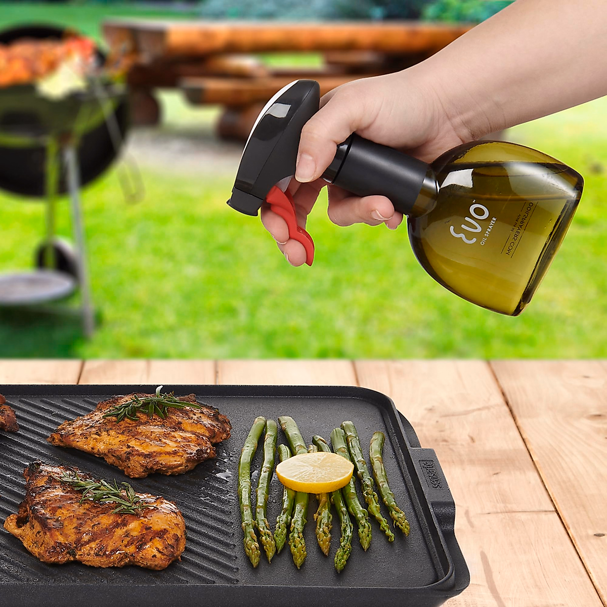 Evo Mini Oil Sprayers, Non-Aerosol for Olive Oil, Cooking Oils, and Vinegars, 8-Ounce Capacity, 1 Each Yellow and Green