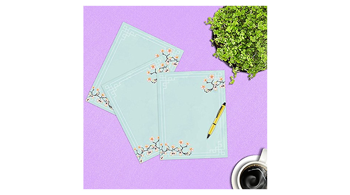 Charming Cherry Blossom Writing Paper - 100 Sheets