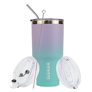 BJPKPK 30oz Tumbler Stainless Steel Double Wall Vacuum Insulated Mug with Straw and Lid for Women and Men,Oasis