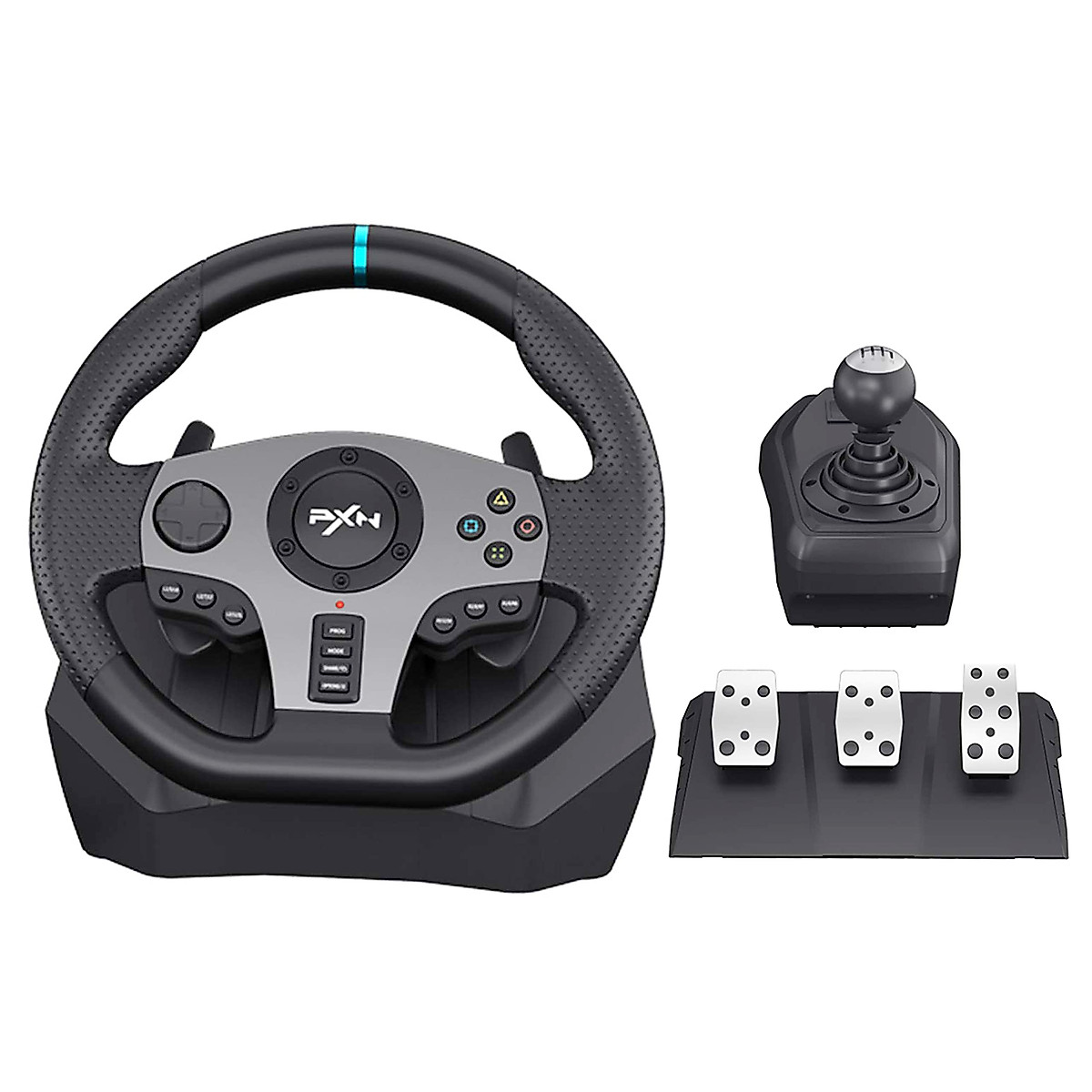 PXN V9 PC Steering Wheel with Pedals and Shifter 270/900 Degree Gaming Racing Wheel for PC,PS4,PS3,Xbox One, Xbox Series X/S,N-Switch (NOT Support Mac/PS5)
