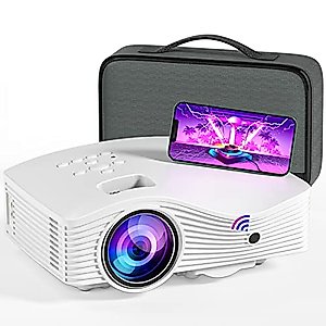 WiFi Projector 2022 Upgraded 5G Portable Projector with 6000 Lux and FHD 1080P Support, Movie Projector Compatible with iOS/Android Phone/Tablet/Laptop/PC/TV Stick/Box/USB Drive/DVD/Game Console GP19