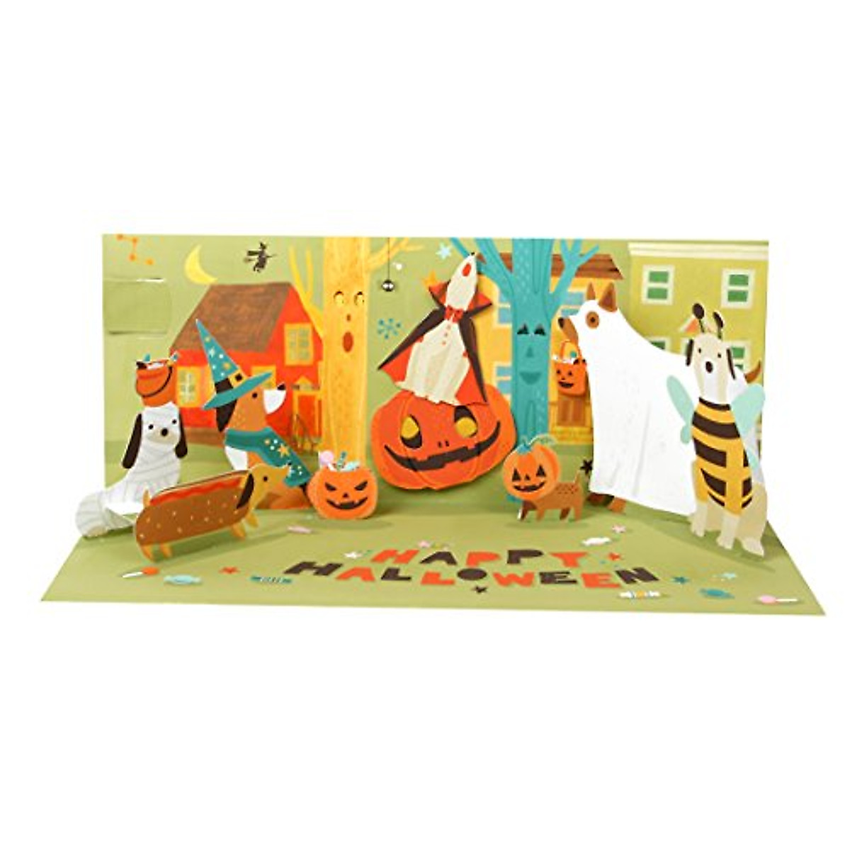 Up With Paper Pop-Up Panoramics Sound Greeting Card - Howling Halloween