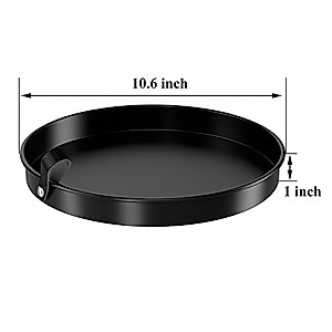 EKNITEY Circle Decorative Serving Tray - Round Vanity Tray, Bathroom Tray for Jewelry, Perfume, Coffee, Candle, Cosmetic (Black,10.6")