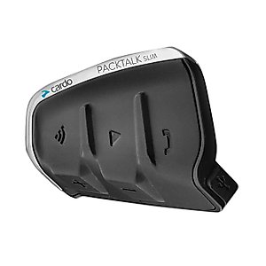 Cardo PTS00101 - PACKTALK Slim Motorcycle Bluetooth Communication System Headset - Black, Dual 2 Pack