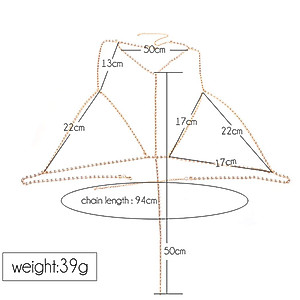 Nicute Boho Rhinestone Body Chain Crystal Bikini Bra Chains Summer Beach Body Jewelry for Women and Girls (Gold)