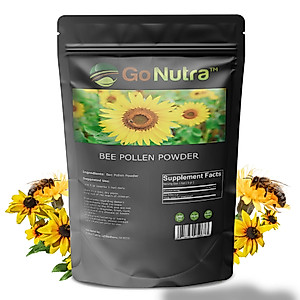 Go Nutra - Bee Pollen Powder, Pure Bee Pollen Powder, Bee Pollen Supplement for Humans, Dogs, Bearded Dragon, and More, Non-GMO, Gluten-Free, Vegan, 8 oz