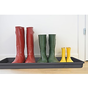 Goodyear - 2 Pack All Purpose Boot Mat for Entryway, Rubber Mats for Shoes, Boots, Pets, Garden and Paint - Indoor and Outdoor Use. 100 Percent Rubber - Size 16"x30" (2)