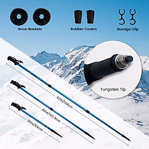 Tuxedo Sailor 25" Snowshoes Light Weight with Carrying Tote Bag and Adjustable Trekking Poles,Easy to Wear Aluminum Alloy Snowshoes for Women Men Youth