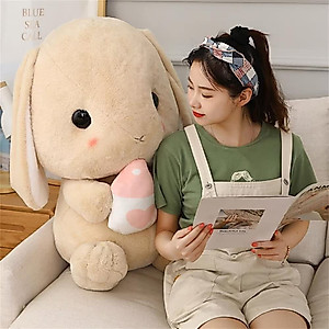 MSGKV Bunny Plush Bunny Stuffed Animals Lop Eared Rabbit Cute Stuffed Bunny Pillow Gift for Women Kids Girls on Christmas Birthday Thanksgiving, 8.6in/22cm Feeding Bottle Bunny