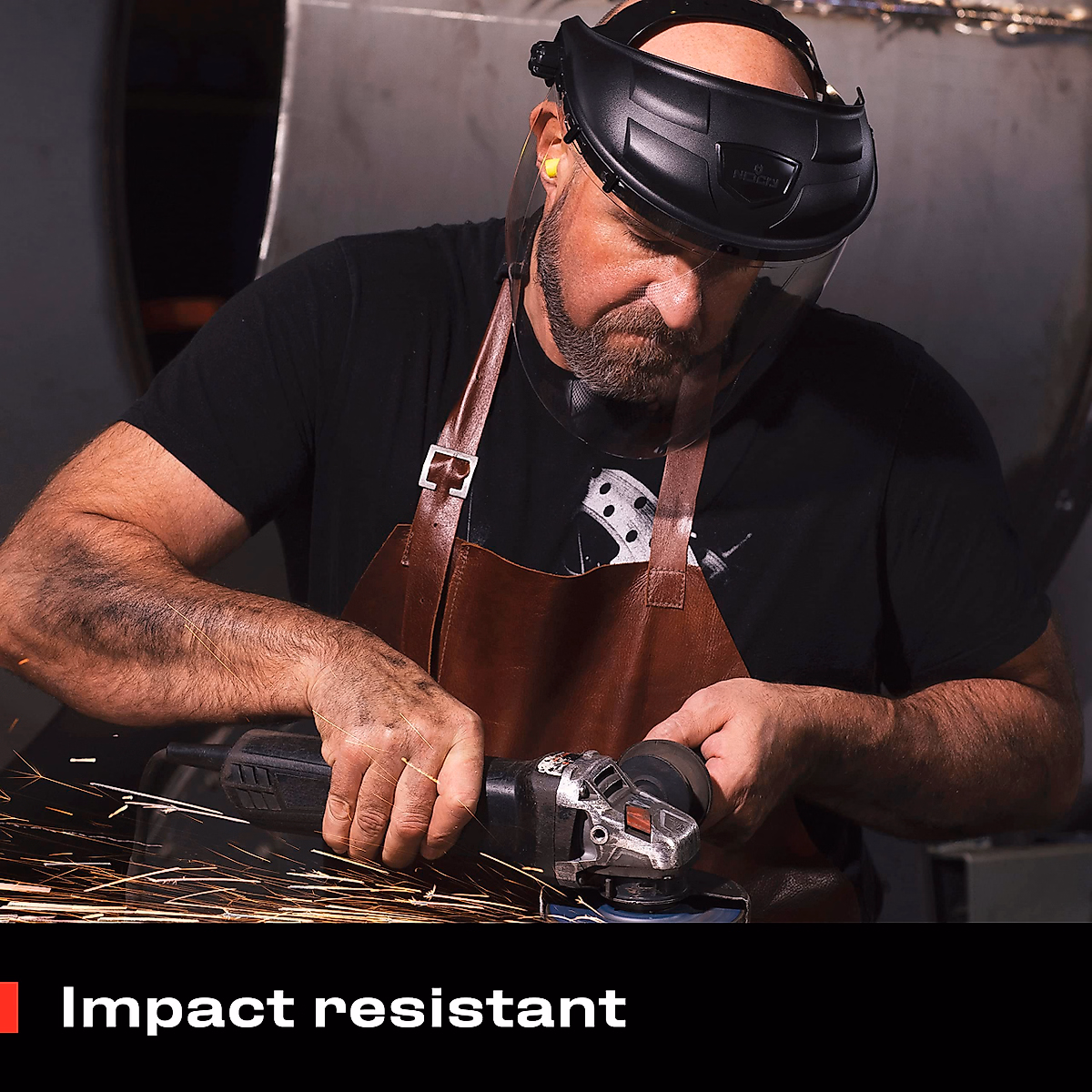 NoCry Premium Safety Face Shield for Grinding and Cutting — Anti-Fog, Clear Face Shield Mask with Adjustable Headgear - Impact Resistant Full Face Shield — ANSI Z87.1 Certified Grinding Face Shield