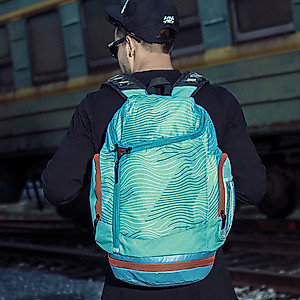 GoFar Lightweight Backpack Large School Bag Travel Rucksack holds shoes basketball Fits 15.6-inch Laptop (Blue)