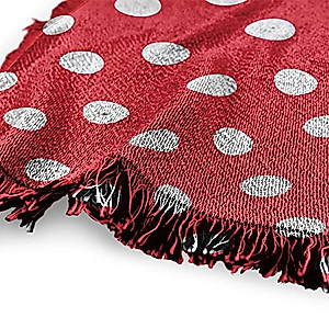 LOGOVISION Betty Boop Blanket, 50"x60" Paisley & Polka Dots Woven Tapestry Cotton Blend Fringed Throw