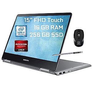 Samsung Notebook 9 Pro 2 in 1 Laptop, 15" FHD Touchscreen, 8th Gen Intel Quad-Core i7-8550U, 16GB DDR4 256GB SSD, 2GB AMD Radeon 540 Backlit KB USB-C Pen Win 10 (Renewed)
