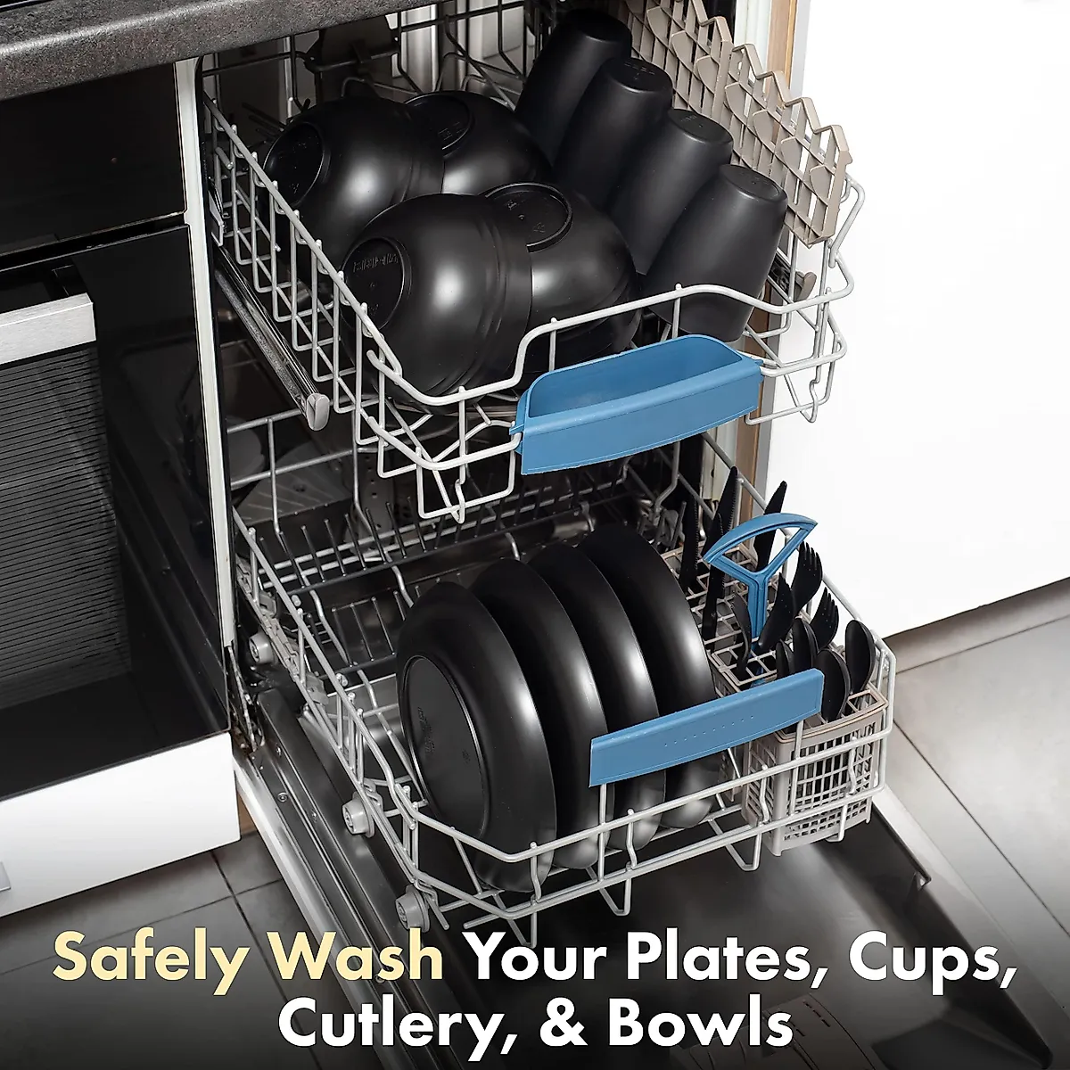 Wheat Straw Dinnerware Set, Plates and Bowls Sets, Plates, Bowls, Cups, Cutlery Set, Service for 4, Lightweight Unbreakable Plastic Dinnerware Sets, Dishwasher Microwave Safe (regular version)