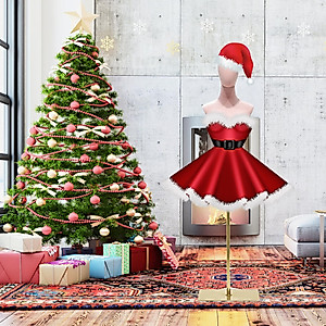 Female Dress Form, Pink Velvet Mannequin Body with Metal Stand, Detachable Dress Form for Retail Clothing Shops, Trade Shows, Online Boutiques, Craft Shows, Jewelry Display, Height Adjustable