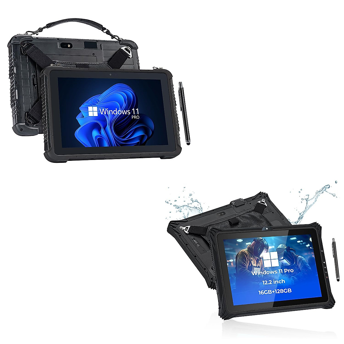 MUNBYN Rugged Tablet, 12.2" Windows 11 Pro Durable Tablet, Intel N5105, 16GB+128GB, and 10.1 inch Windows Tablet, Windows 11 Pro, 8GB+128GB, Intel N5100