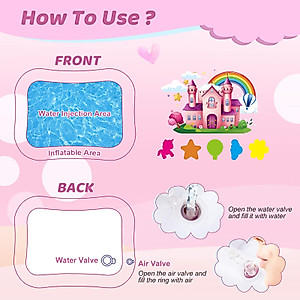 Inflatable Tummy Time Mat, Baby Girl Toys for 3 6 9 Months Infant Sensory Development, Tummy Time Toys for Baby Girl Gifts, Great Gift Idea for Newborns