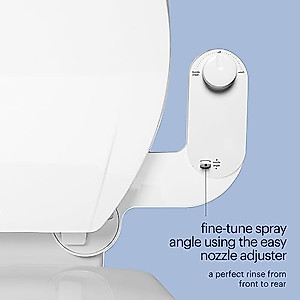 Brondell FSA-15 FreshSpa Thinline Bidet Attachment for Toilet Seats with Adjustable Single Nozzle, Side Arm Control, Thin Profile, White (Ambient Temperature)