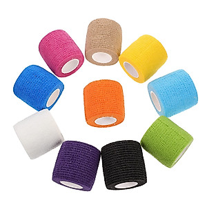 BESPORTBLE Athletic Tape 10 Rolls Self Adhesive Wrap Breathable Self Adherent Wrap Athletic for Aid Sports Injury Wrist Ankle Outdoor Tape Body Tape