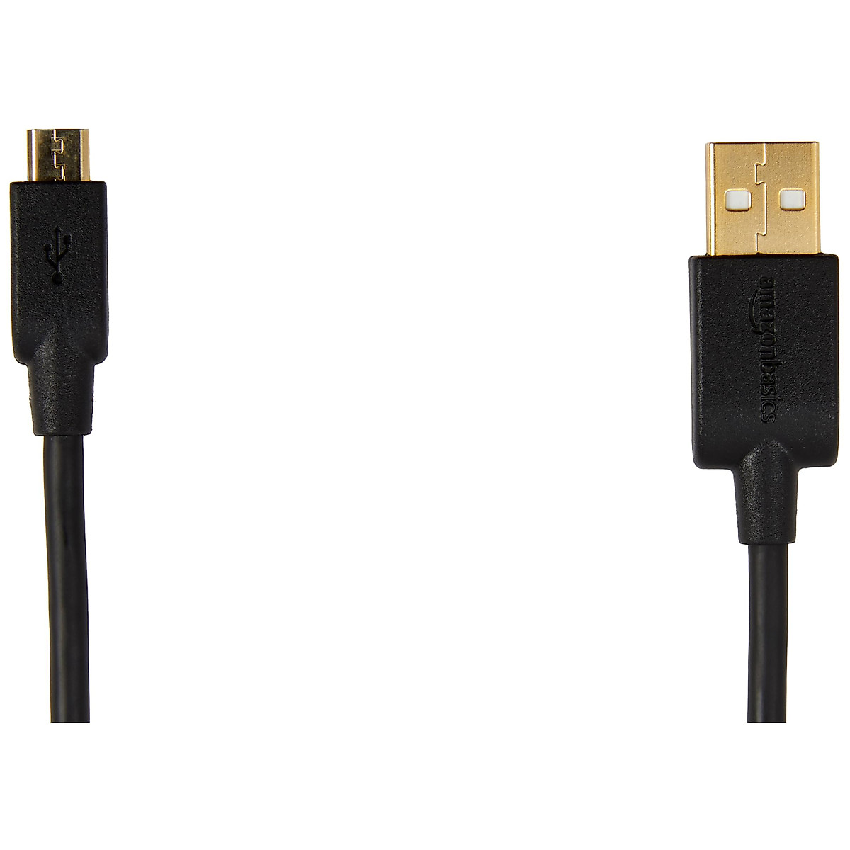 Amazon Basics 5-Pack USB-A to Micro USB Charging Cable, 480Mbps Transfer Speed with Gold-Plated Plugs, USB 2.0, 10 Foot, Black