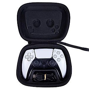 khanka Hard Case Replacement for Sony PlayStation 5 DualSense Wireless Controller (Black)