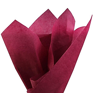 PMLAND 100 Sheets Burgundy Wine Color Tissue Wrapping Paper Bulk 20 x 15 Inches for Gift Favor Bags Boxes Flowers Packaging Crafts DIY Art Projects and Party Decorations