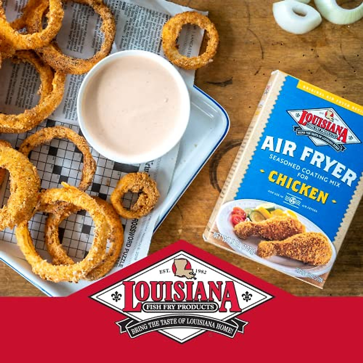 Louisiana Fish Fry, Air Fryer Chicken Coating Mix, 5 oz (Pack of 6) – Each Box Coats 2 lbs of Chicken – Chicken Breading Mix – Easy to Cook – Air Fried Chicken - Crispy Texture, Delicious Flavor