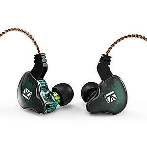 Kbear KS2 in Ear Monitor Wired Earbuds IEM Stereo Bass Earphone, HiFi Headphones Noise Cancelling 1BA 1DD High Resolution Headsets with Detachable Cable for Running Walking Stage (Without Mic, Green)