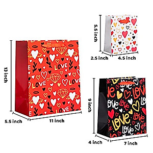 JOYIN Valentine's Day Paper Gift Bags with Handle, Paper Wrapping Kraft Bags for Funny Gift Giving Novelty Gift Exchange Gift Wrapping Valentines Gift Bags Party Favors (Colorful)