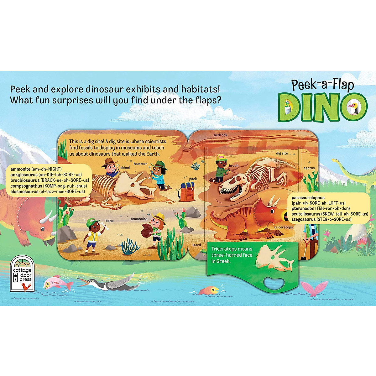 Peek-a-Flap Dino - Children's Lift-a-Flap Board Book, Gift for Little Dinosaur Lovers, Ages 2-7