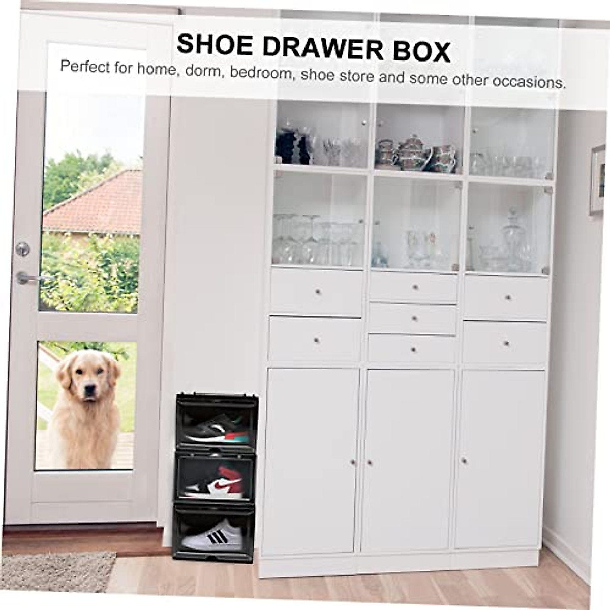 Alipis Box basketball shoe cabinet shoe storage containers Shoes Storage container shoe storage bins Shoe drawer clear shoe organizer shoe display case sneaker cases sneakers pp bracket