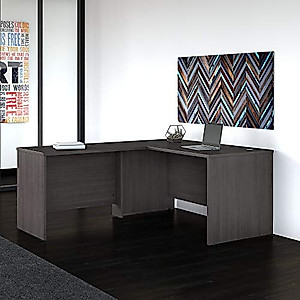 Bush Business Furniture Studio C L Shaped Desk with Return, 60W x 30D, Storm Gray