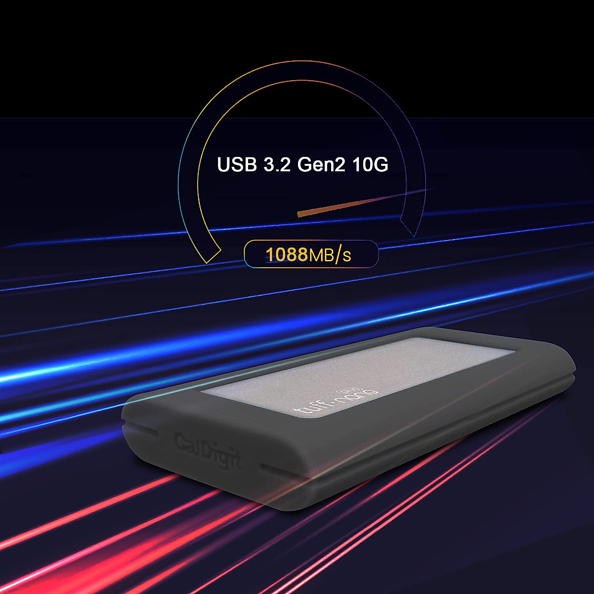 CalDigit Tuff Nano Plus 2TB - Compact Rugged IP67 Waterproof USB-C 3.2 Gen 2 10Gb/s External NVME SSD, Compatible with Thunderbolt 4 Mac and PC, Up to 1055MB/s (2TB Nano Plus, Charcoal Black)