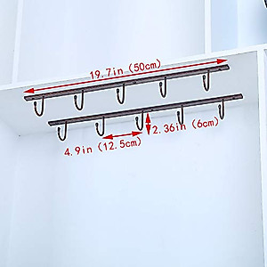 TANGGU Coffee Mug Holder Under Cabinet,Iron Hanging Mug Rack Under Shelf,Coffee Cup Holders,Metal Mug Cup Hook Cabinet Hook,Wine Glasses Holder(2Pcs Bronze)