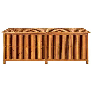 Canditree Patio Deck Box Solid Acacia Wood Outdoor Wooden Storage Box Container for Patio Furniture Cushions, Garden Tools (78.7"x31.4"x29.5")