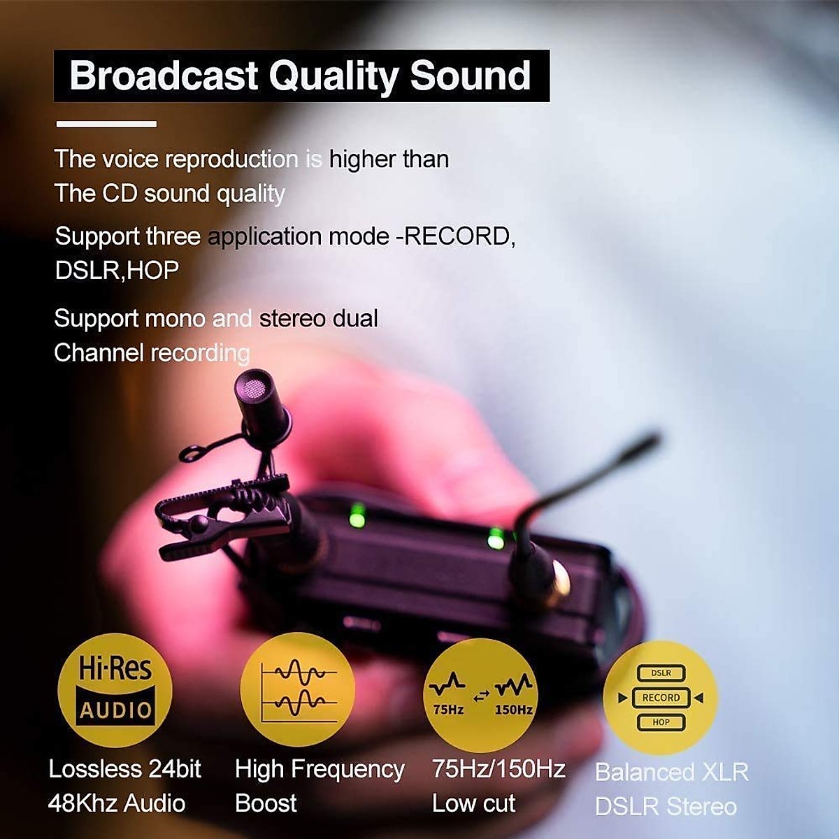 Deity Connect 2.4G Wireless Lavalier Microphone, Dual-Channel Receiver & Two Transmitters, OLED Daylight Display Screen, 24bit/48Khz Uncompressed Audio