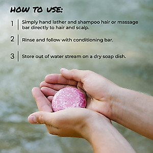 Suds & Co. Solid Shampoo Bar, Zero Waste Shampoo, Natural Shampoo Bar Soap, Sustainable, Eco-Friendly Hair Care - Blossom, 3.0 Ounce