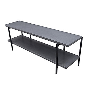 Casual Elements VOLTERRA Concrete & Steel TV Shelf Unit Television Stand, Granite Grey