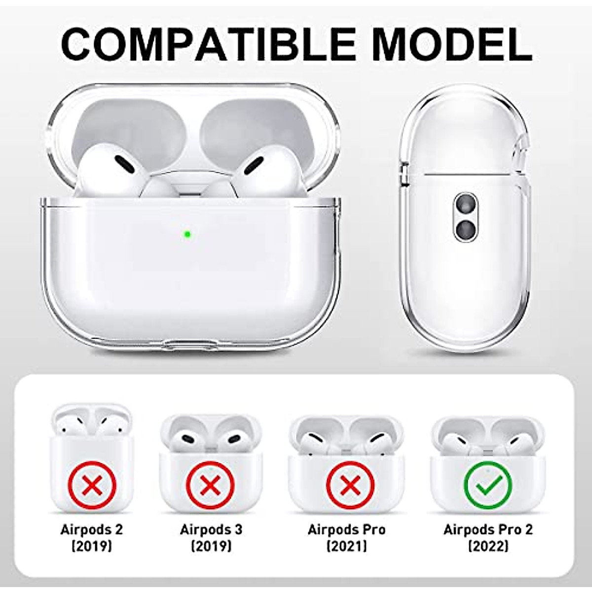 Airpods Pro 2nd Generation Case Clear, Soft Shockproof AirPods Pro 2 Case 2022 Protective Cover with Hand Strap Lanyard Transparent AirPods Pro 2 Gen Case Skin for Men and Women (Clear Pink)