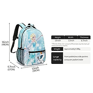 LZYUNAZ Girls Backpack, School Backpack Cartoon Backpack Lightweight Durable Laptop Backpack for School Travel Camping (Blue)