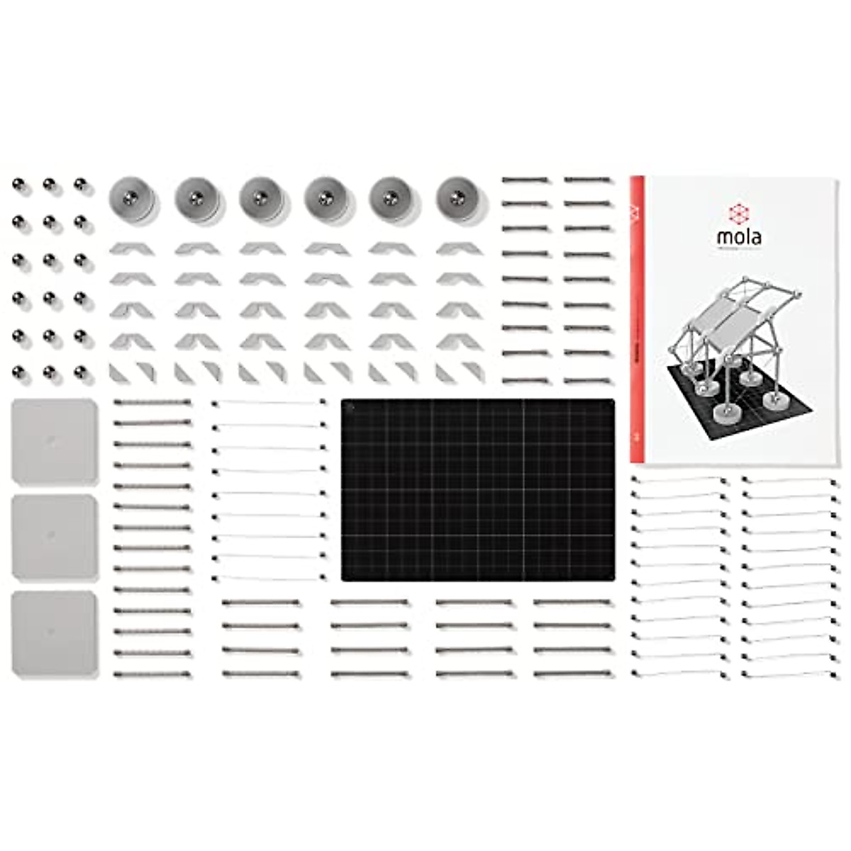 Mola Structural Kit 2 | Magnetic Modular Kit for Engineering and Architecture Education | 145 Pieces + Practical Guide