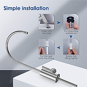 Waterdrop Drinking Water Faucet, Reverse Osmosis Faucet, RO Faucet, Filtered Water Faucet, Water Dispenser Faucet, Water Filter Faucet for Kitchen Sink, Beverage Faucet, Stainless Steel, Lead-Free