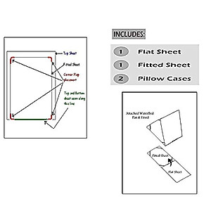 California King Size Waterbed Sheet Set 4 Piece Attached with Fitted Sheet 100% Egyptian Cotton 10 Inch Deep Pocket (Purple Solid, California King)