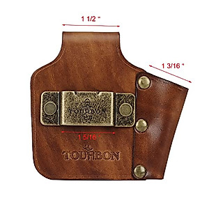 Tourbon Leather Measuring Tape Screwdriver Holder Pocket Hitch Tool Holster Brown